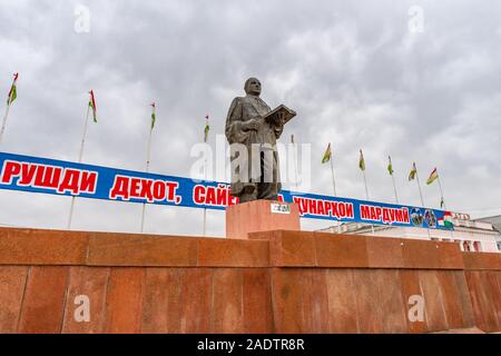 Qurghonteppa Bokhtar Bobojon Ghafurov Statue Surrounded by Tajikistan ...