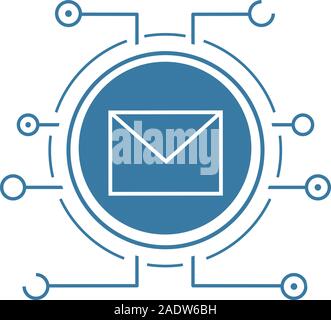 Email security linear icon. Letter thin line illustration. Sms message ...