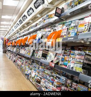 Magazines and periodicals on display in a Morrisons supermarket Stock ...