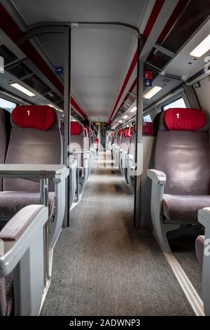 Interior of first class Swiss train Stock Photo - Alamy