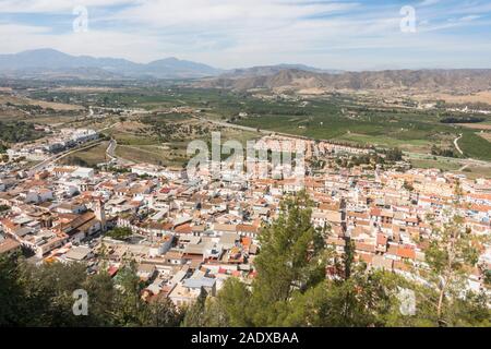 Aerial view of Cartama, white village, town in Andalucia, Southern ...