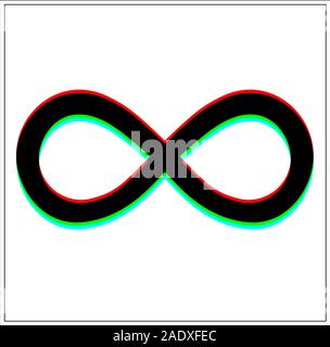 Infinity symbol or sign Red Blue. Abstract night sky background Stock ...