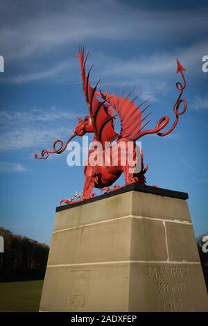The 38th (Welsh) Division Memorial Red Dragon Memorial on the Somme ...