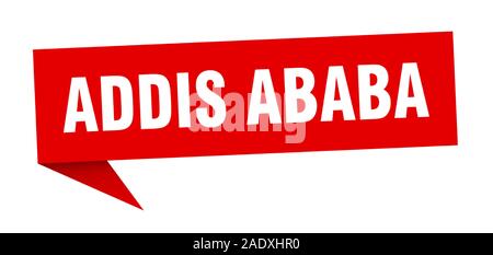 Addis Ababa sticker. Addis Ababa red square peeler sign Stock Vector ...