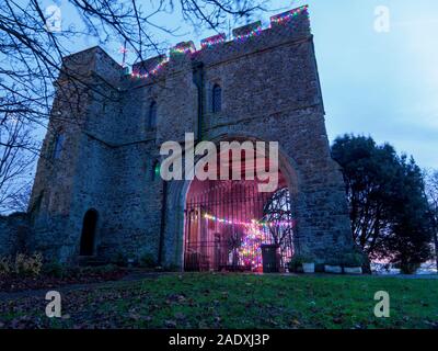 Gatehouse museum at Minster Abbey on the Isle of Sheppey, Kent, UK ...