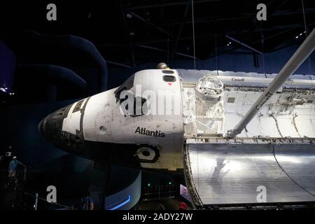 canadarm on the space shuttle atlantis on display in the kennedy space ...