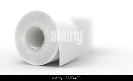 3d rendering of two toilet paper rolls isolated in a studio background ...