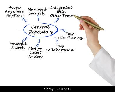 Diagram of central repository Stock Photo - Alamy