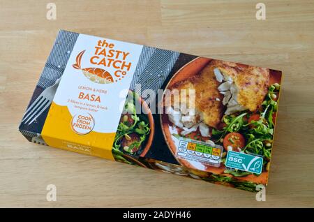 Breaded Lemon & Herb Frozen Basa Fish Fillets Stock Photo - Alamy