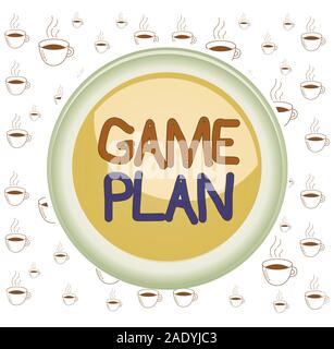 Writing note showing Game Plan. Business concept for strategy worked ...