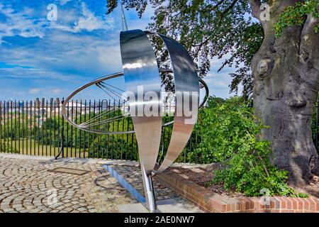 Meridian Point at the line of the Greenwich Meridian zero longitude ...