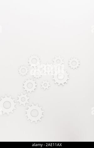 top view of round gears isolated on white Stock Photo - Alamy