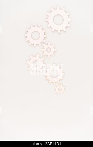 top view of round gears isolated on white Stock Photo - Alamy
