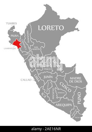 Map of Lambayeque in Peru Stock Photo - Alamy