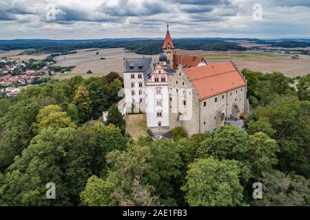 Air view of The Veste Heldburg fortress near Bad Colberg-Heldburg in ...