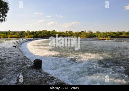 Ivanhoe Crossing and the Ord River at Kununurra, viewed from a ...