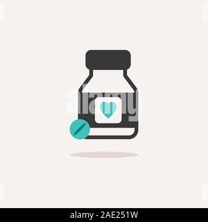 medical bottle pills pharmacy shadow vector illustration eps 10 Stock ...