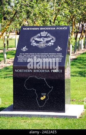 The Northern Rhodesia Police Memorial at the National Memorial ...