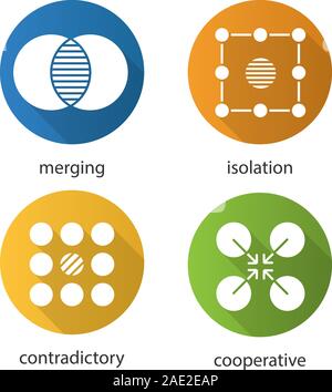 Contradictory glyph icon. Silhouette symbol. Abstract metaphor ...