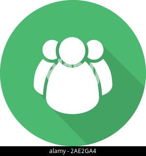 People icon. Drop shadow society silhouette symbol. Crowd. Group of ...