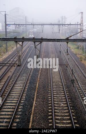 Empty railway tracks during SNCF strike, Lyon, France Stock Photo - Alamy