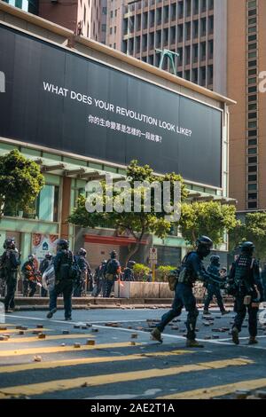 People clash with riot police during a demonstration in Santiago, Chile ...