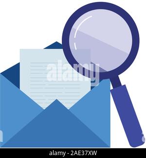 Envelope message and lupe design Stock Vector Image & Art - Alamy