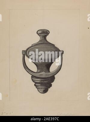 A circa 1936 design rendering by Columbus Simpson of a portable brass ...