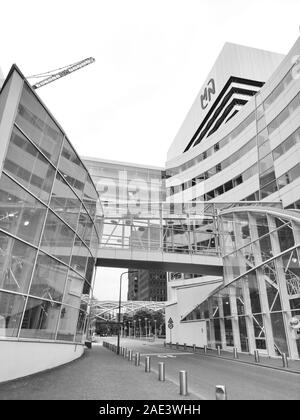 Modern glass suspended walkway Stock Photo - Alamy