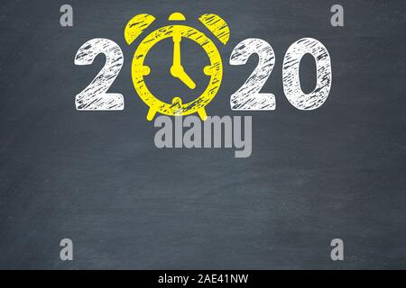 New year concepts 2020 countdown clock on blackboard Stock Photo - Alamy