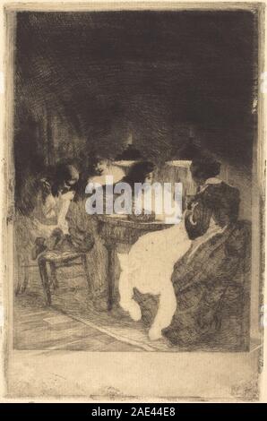 Painting by Albert Besnard, 1885, showing a model asleep on the floor ...