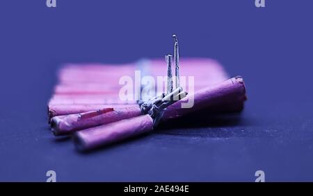 Firecrackers String isolated on black backgrounds Stock Photo - Alamy