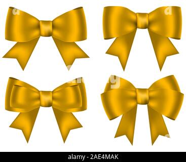 golden bow ribbon tape decorative vector illustration design Stock ...