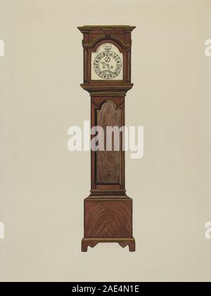 A grandfather clock made by Ernest A. Towers, Jr around 1939, featuring ...