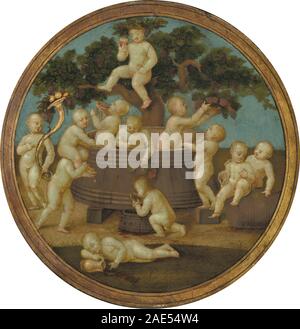 Follower of Raphael, Putti with a Wine Press, c. 1500, oil on panel ...
