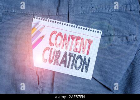 Conceptual hand writing showing Curation Tools. Business photo text ...