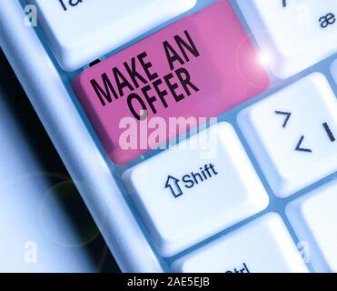 Conceptual hand writing showing Bid. Concept meaning to offer a ...