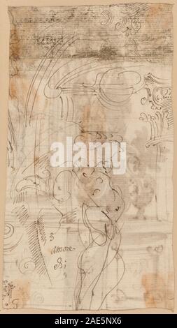 Genoese 17th Century, An Architectural Study with an Atlantid, Italian ...