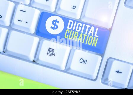 Conceptual hand writing showing Curation Tools. Business photo text ...