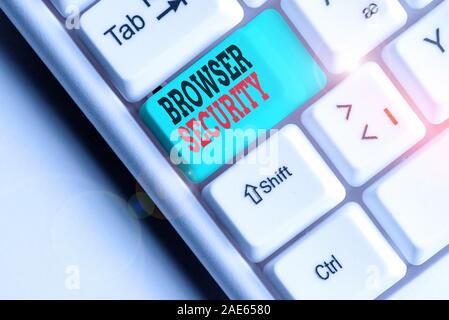 Text sign showing Browser Security. Business concept security to web ...