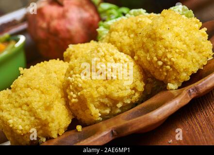 Aiyash, Millet Balls, Chadian cuisine, Traditional assorted African ...