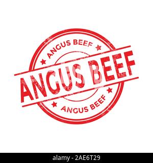 angus beef stamp. angus beef sign. round grunge label Stock Vector ...