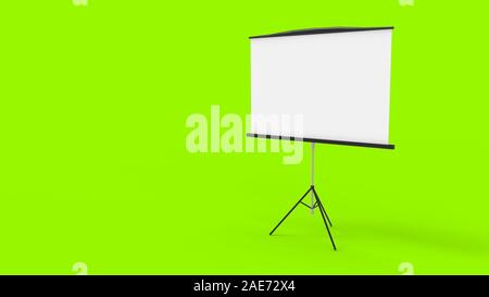 3d rendering of a presentation beamer screen isolated in a studio ...