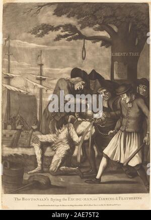The Bostonian Paying the Excise-Man, 1774 British anti-American ...