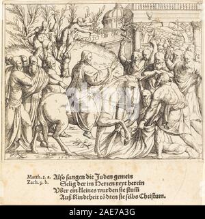 An engraving by Augustin Hirschvogel from 1547 depicting the death of ...