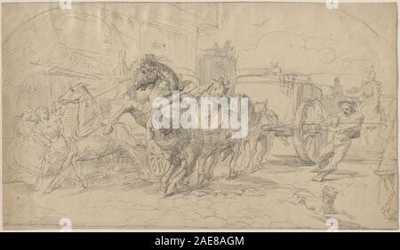 The Runaway Carriage, 1830s Stock Photo - Alamy