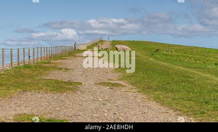 Workington, Cumbria, England, UK - May 04, 2019: Walking up to a hill ...