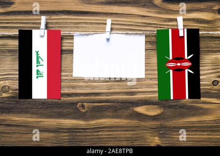 Flags of Iraq and Kenya on white background Stock Photo - Alamy