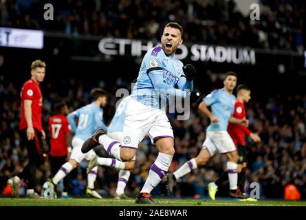 Nicolas Otamendi of Manchester City celebrates scoring his teams fifth ...
