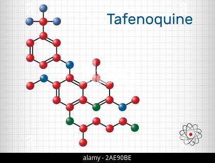 Tafenoquine drug molecule. It is used to prevent and to treat malaria ...